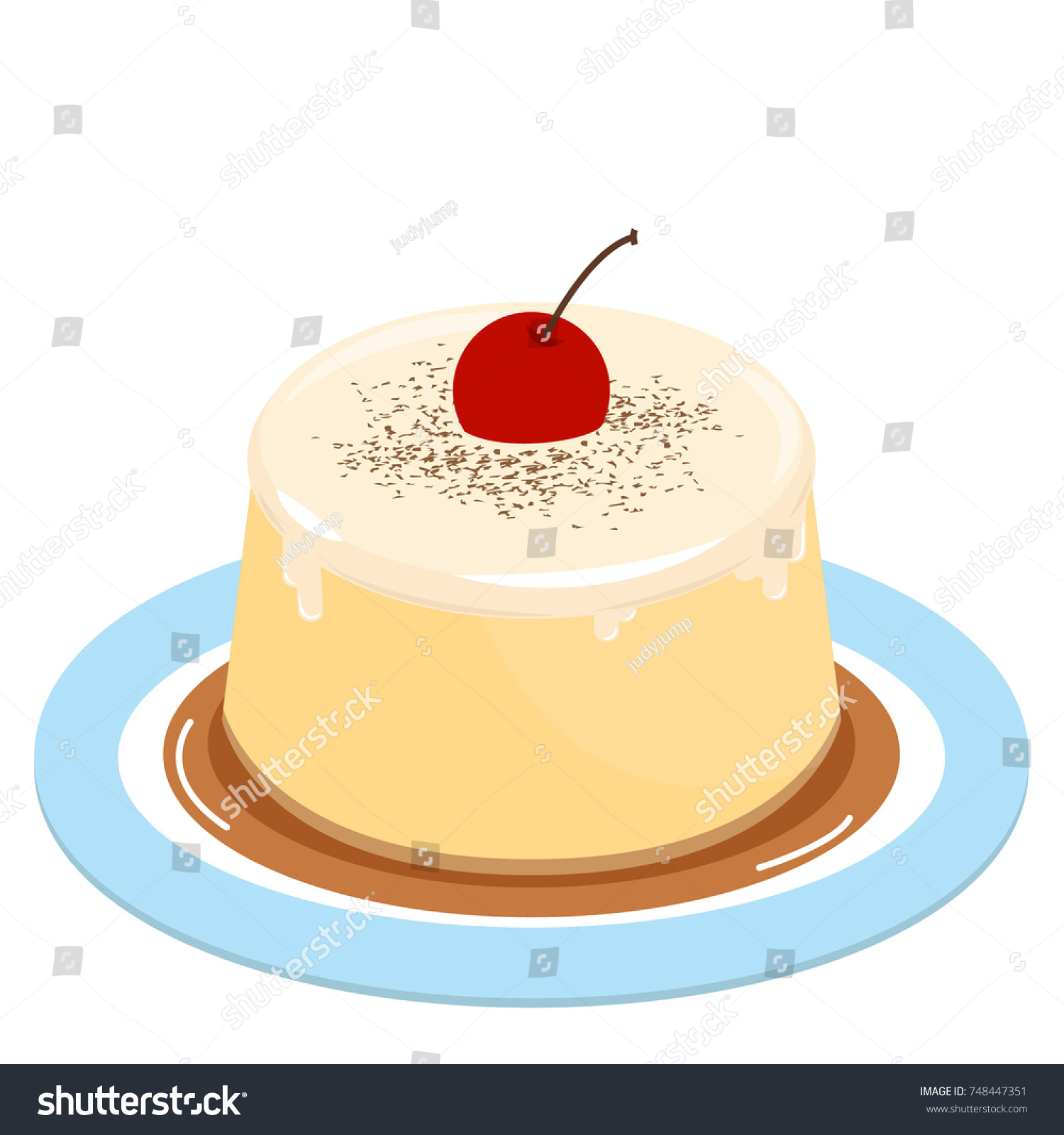 Pudding Cartoon Vector Free Space Text Stock Vector (Royalty Free ...
