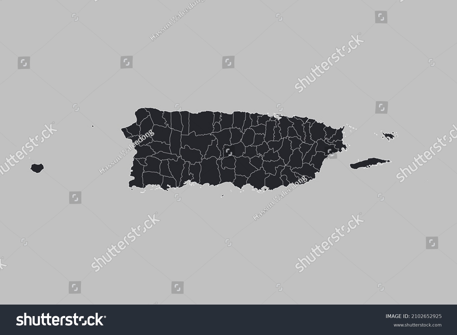 Puerto Rico Map Vector Isolated On Stock Vector (Royalty Free ...