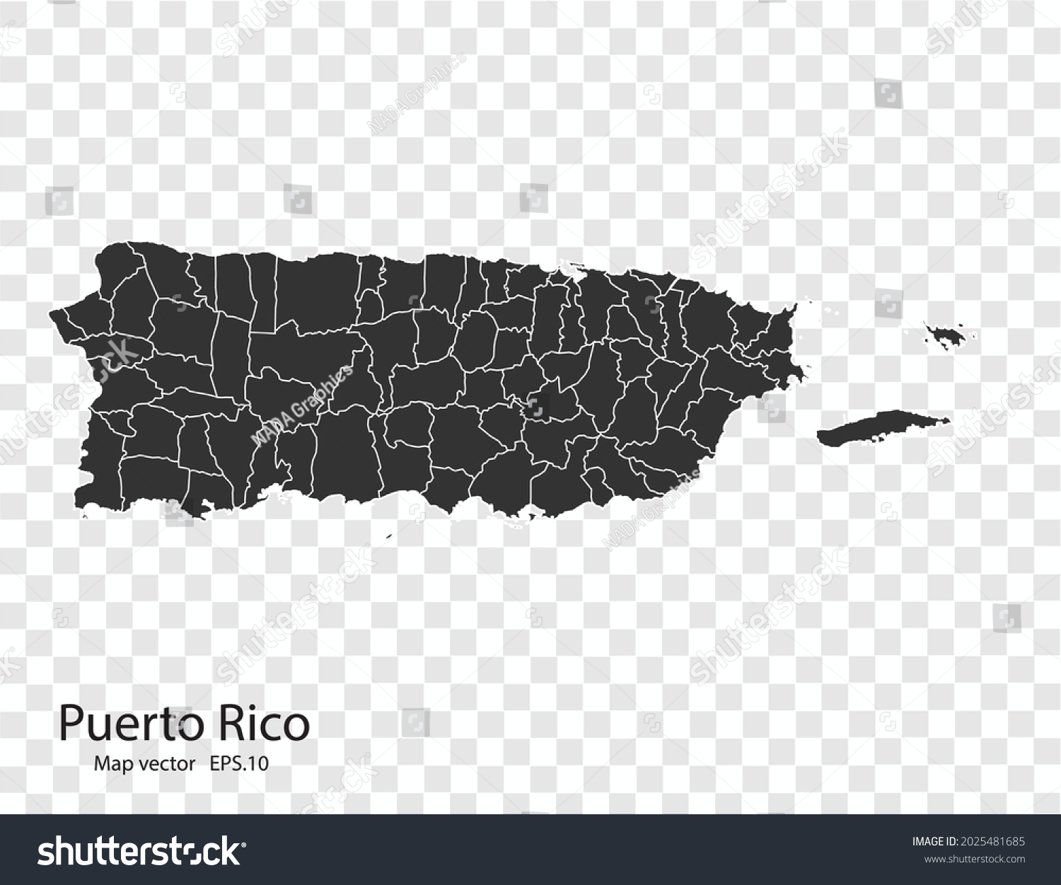 Puerto Rico Map Vector Isolated On Stock Vector (Royalty Free ...