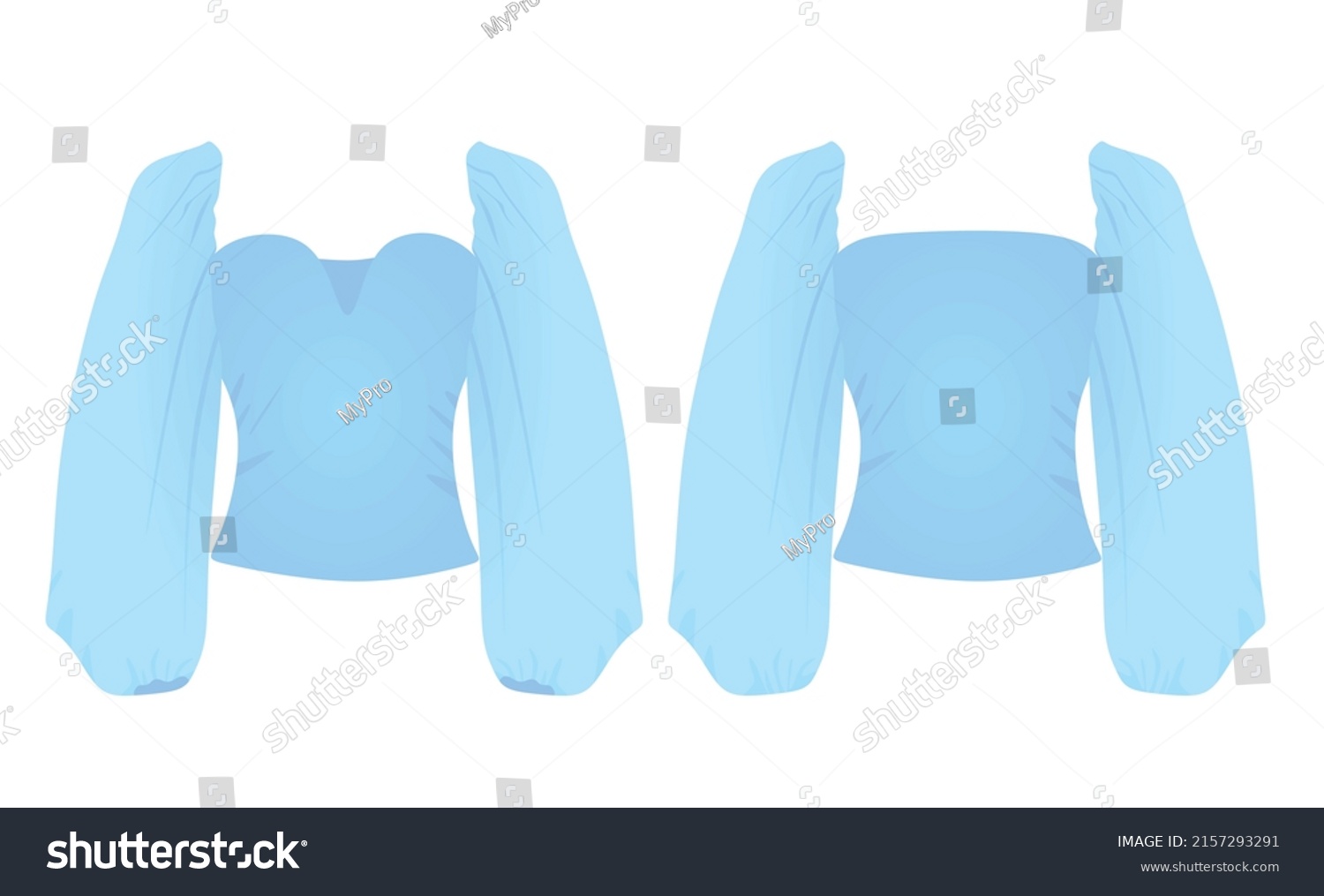 Puff Shoulders T Shirt Vector Stock Vector (Royalty Free) 2157293291 ...