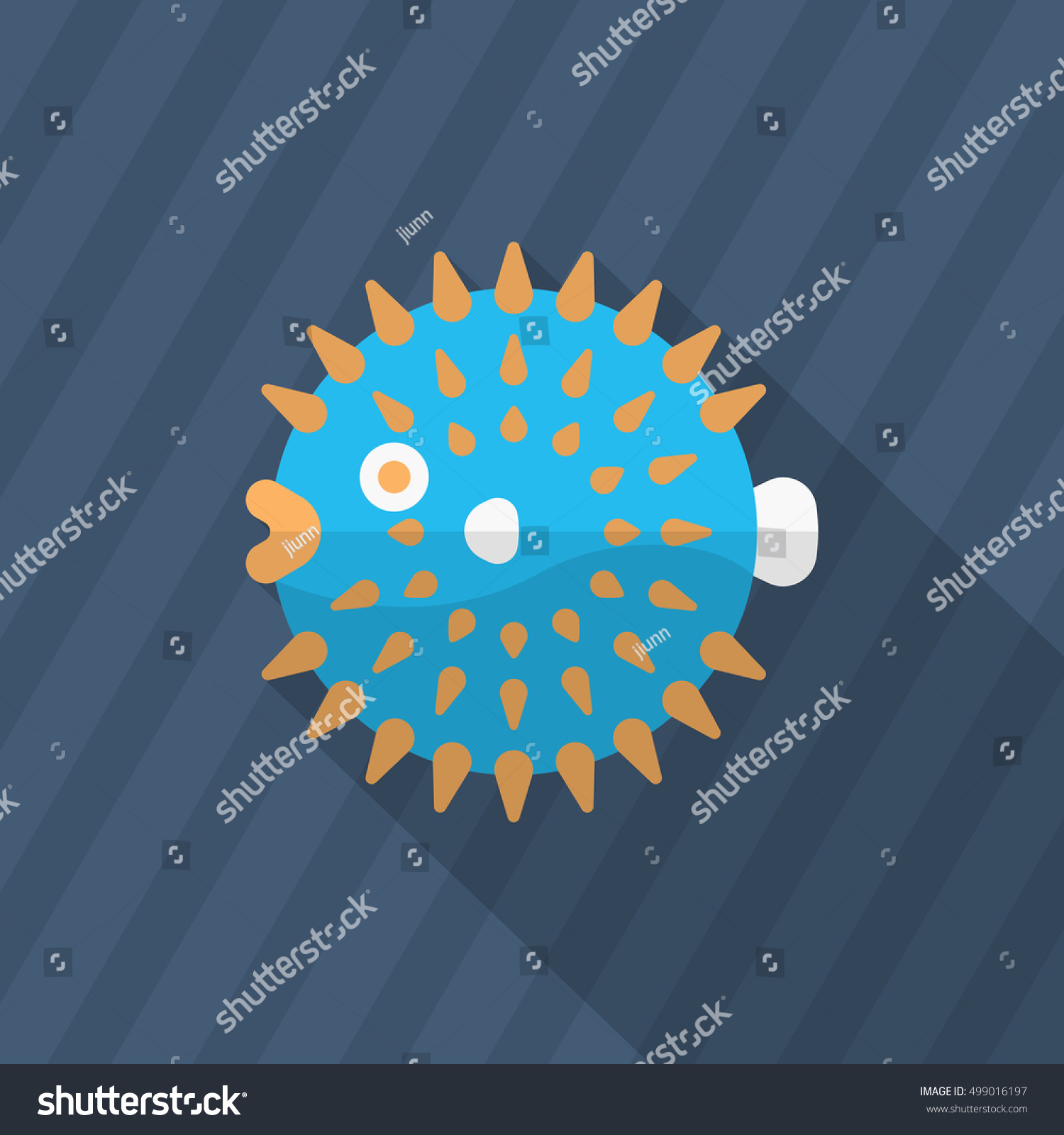 Puffer Fish Icon Vector Flat Long Stock Vector (Royalty Free) 499016197 ...