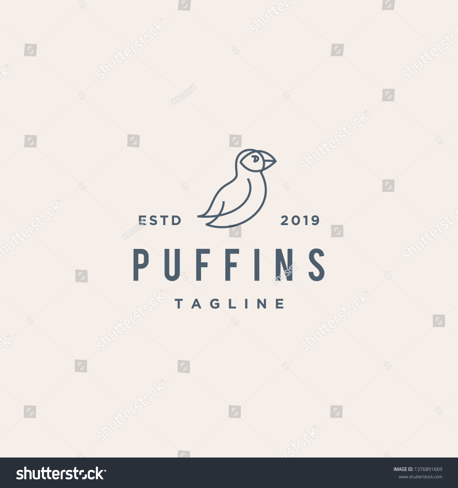 Puffin Logo Design Stock Vector (Royalty Free) 1376891669