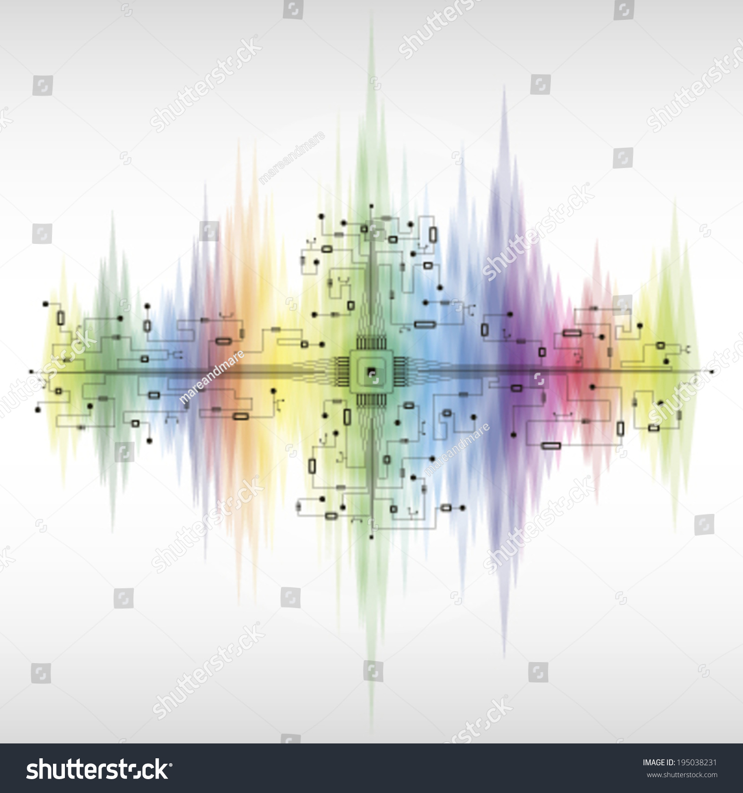 Pulsating Rainbow Pastel Colors Techno Elements Stock Vector (Royalty ...
