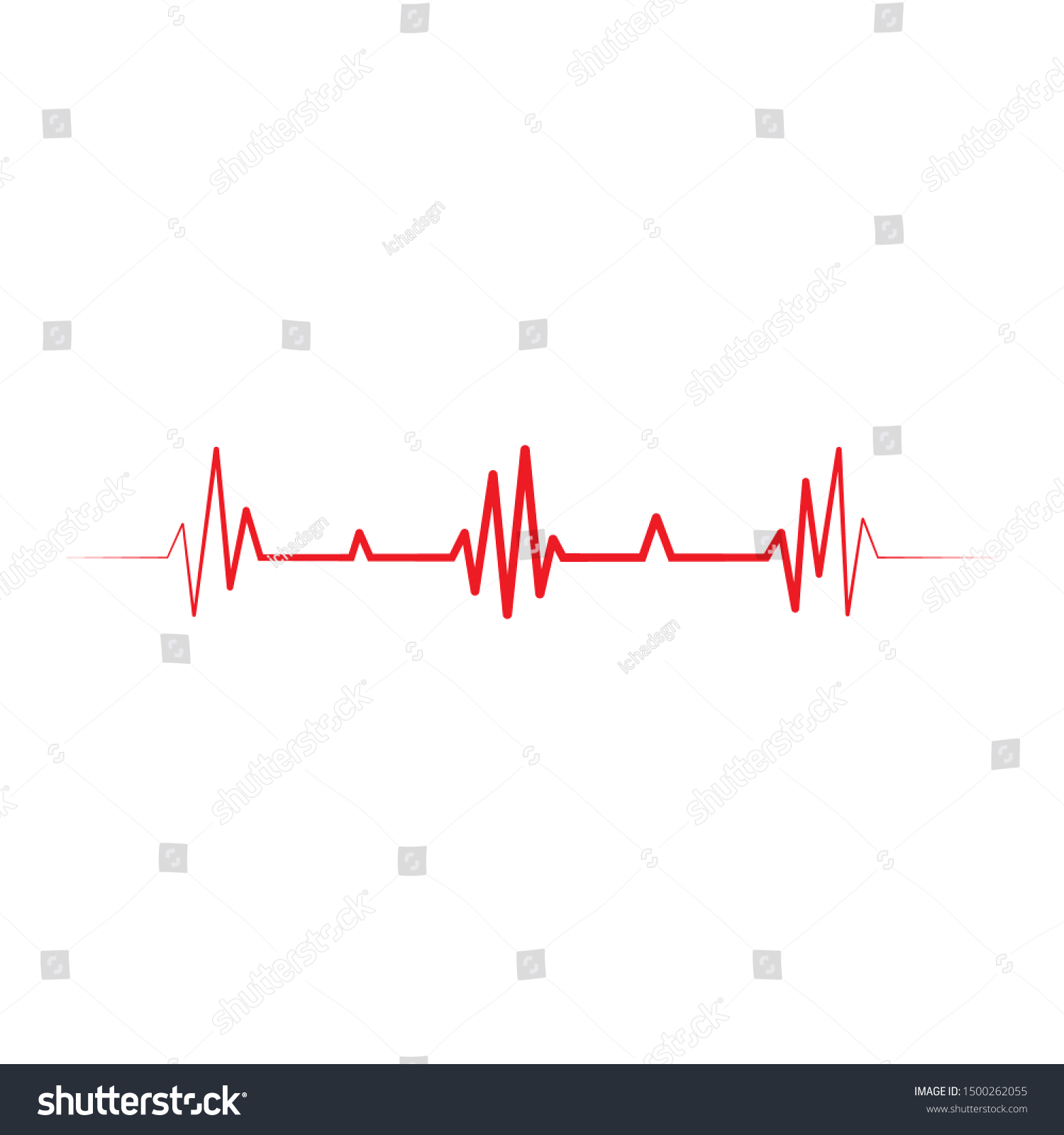 Pulse Line Ilustration Vector Template Red Stock Vector (Royalty Free ...