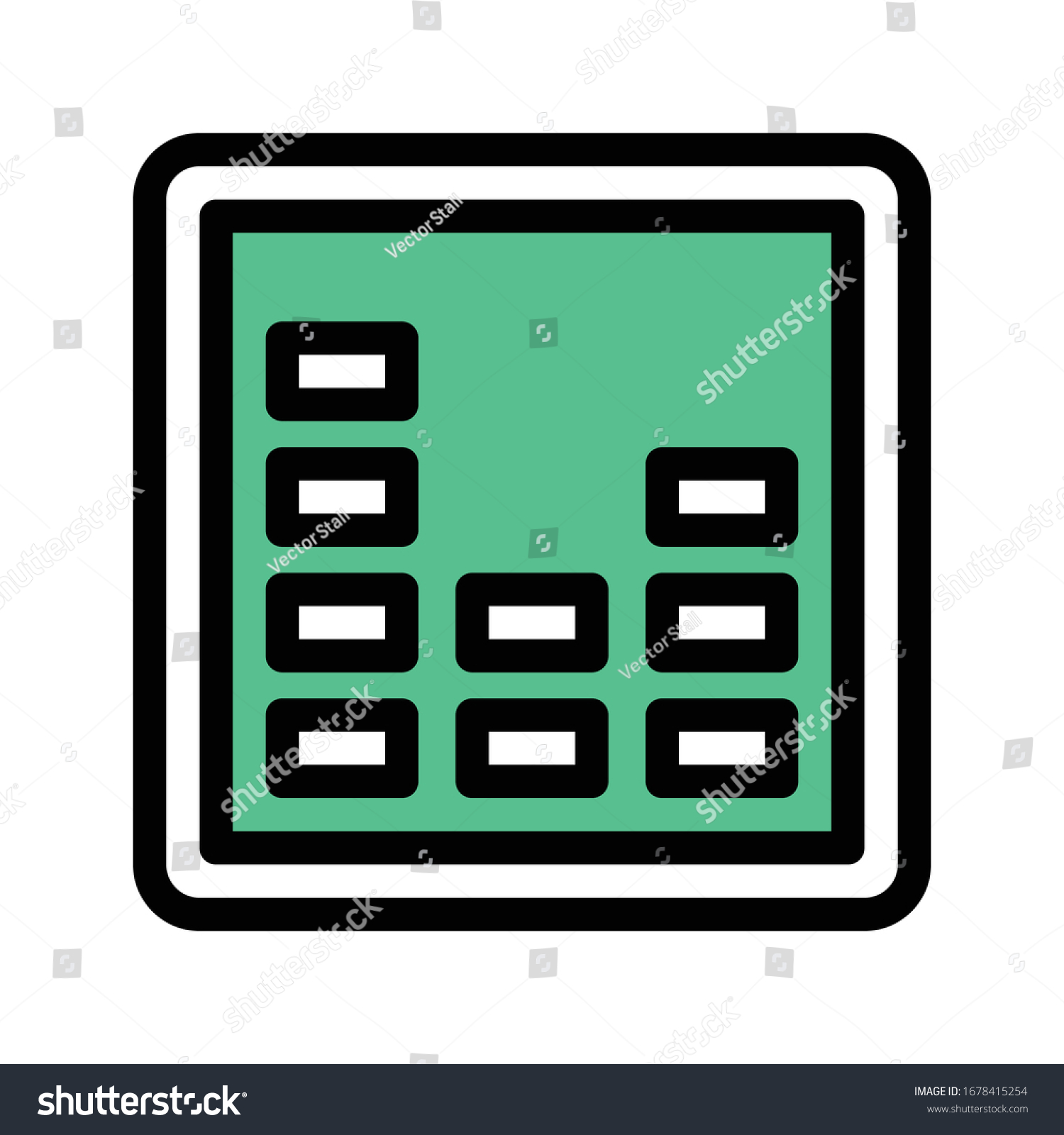 Pulses Vector Flat Color Icon Stock Vector (Royalty Free) 1678415254