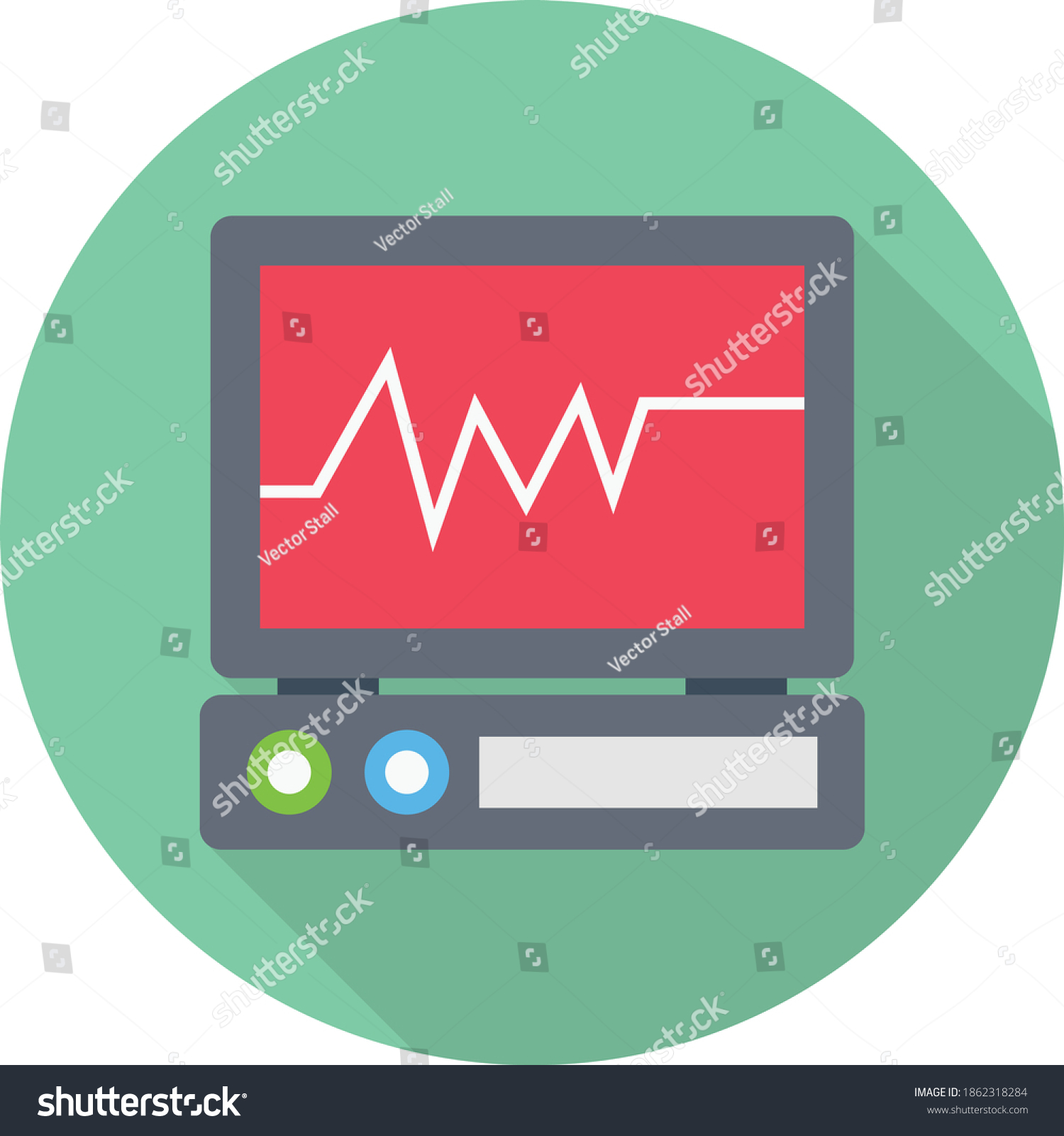 Pulses Vector Flat Colour Icon Stock Vector (Royalty Free) 1862318284