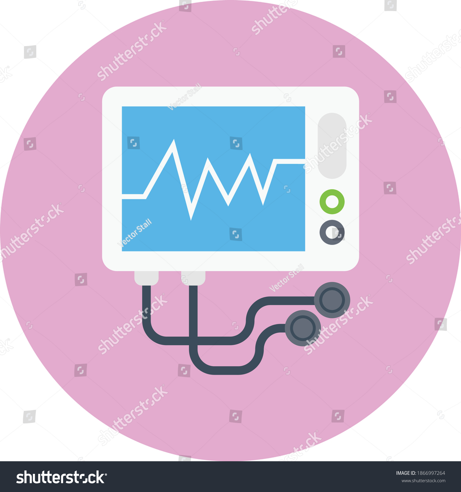 Pulses Vector Flat Colour Icon Stock Vector (Royalty Free) 1866997264