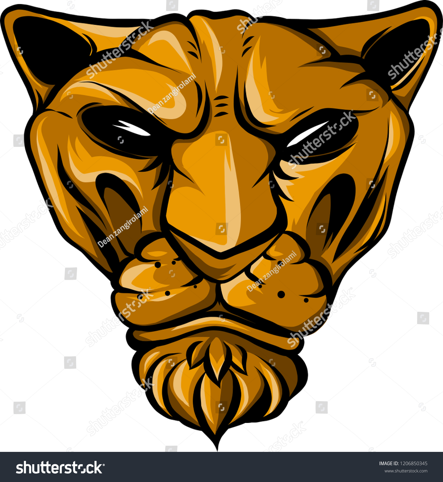 Puma Face Vector Illustration Flat Style Stock Vector (Royalty Free ...