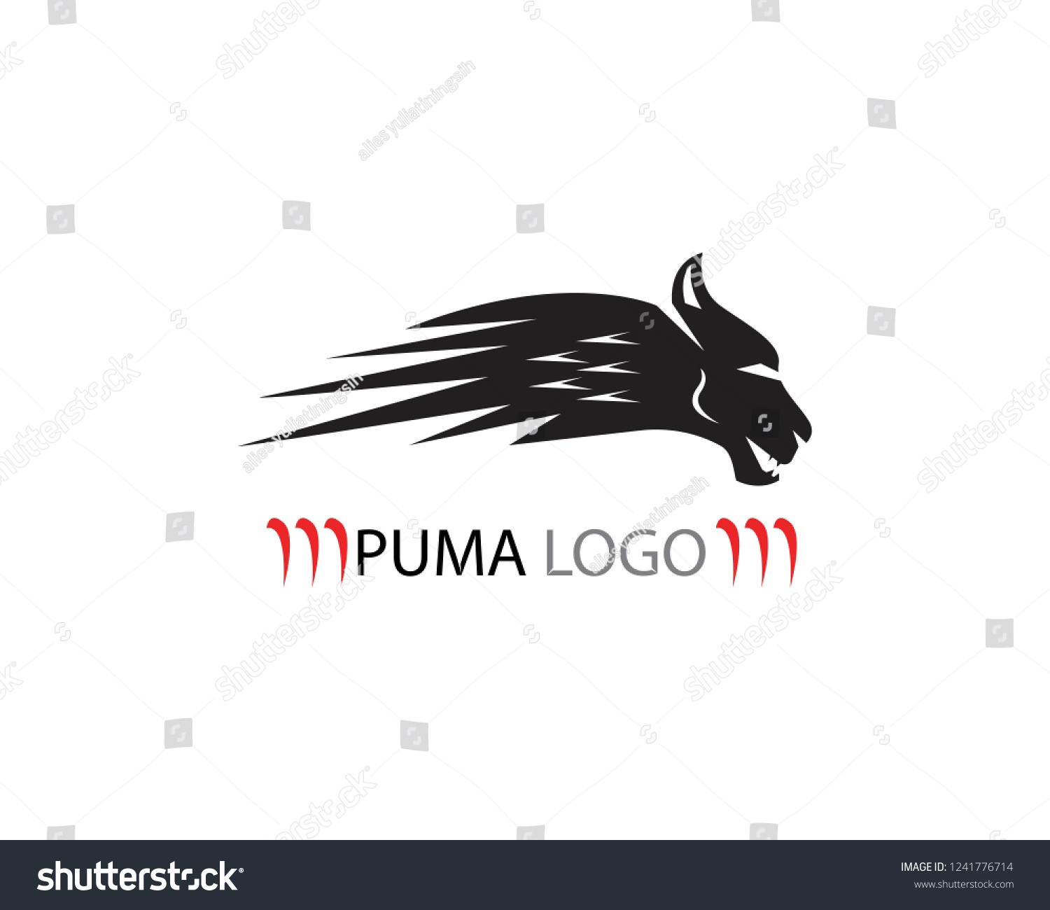 Puma Head Icon Logo Template Stock Vector (Royalty Free) 1241776714 ...