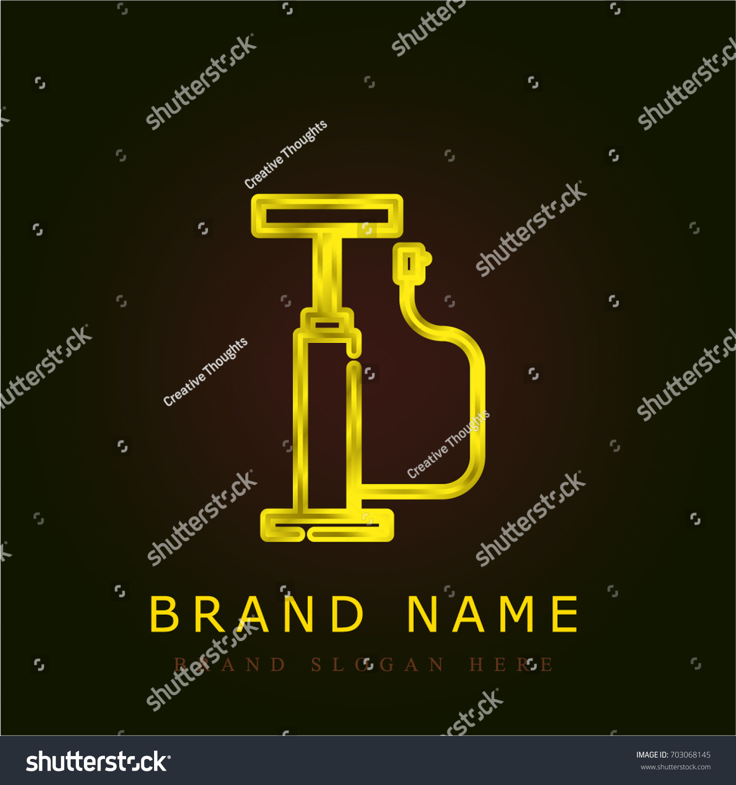 Pump Golden Metallic Logo Stock Vector (Royalty Free) 703068145 ...