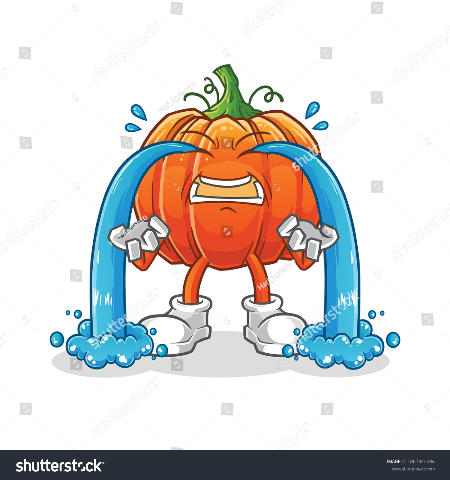 Pumpkin Crying Illustration Character Vector Stock Vector (Royalty Free ...