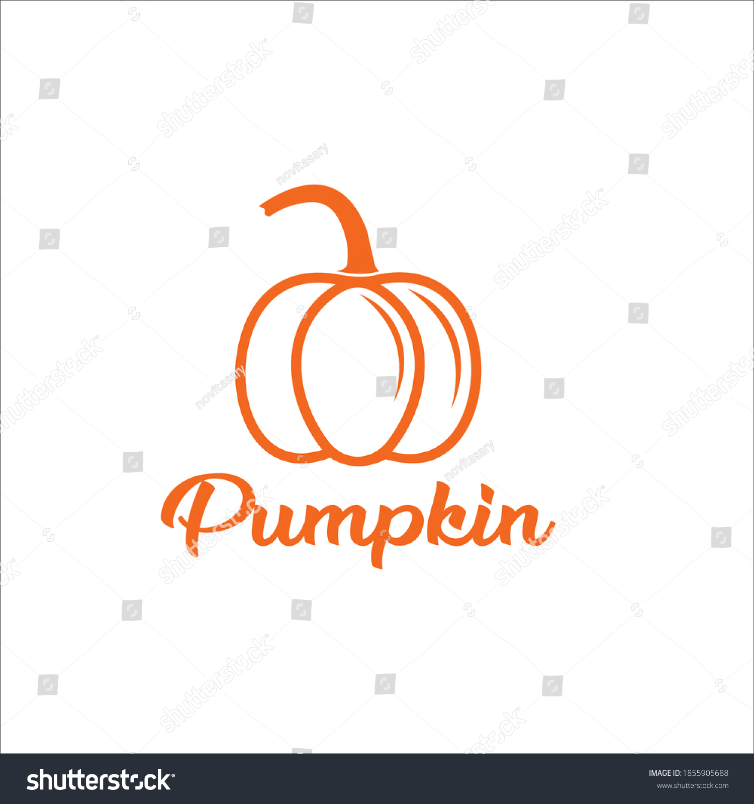 Pumpkin Logo Design Icon Vector Silhouette Stock Vector (Royalty Free ...