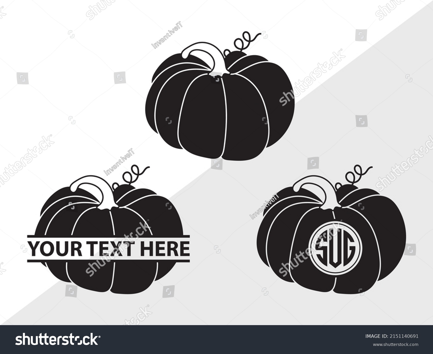 Pumpkin Monogram Printable Vector Illustration Stock Vector (Royalty ...