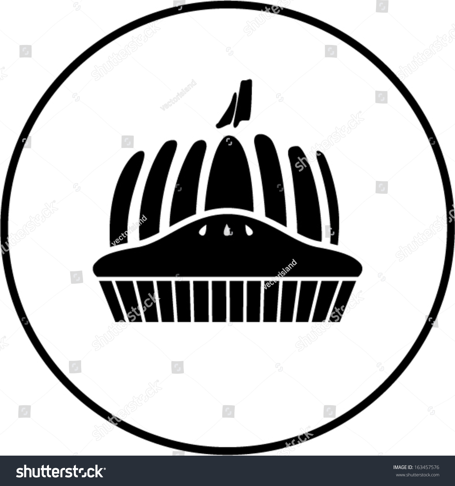 Pumpkin Pie Symbol Stock Vector (Royalty Free) 163457576