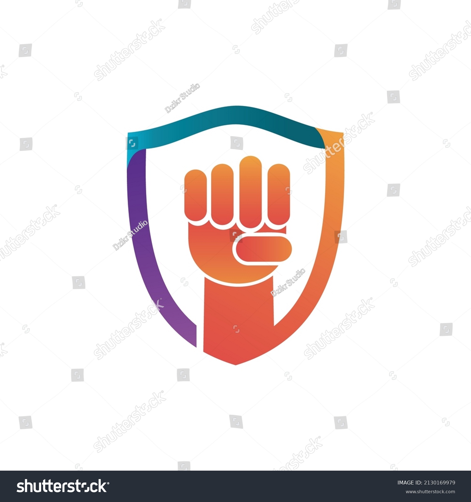 Punch Arm Shield Logo Design Vector Stock Vector (Royalty Free ...