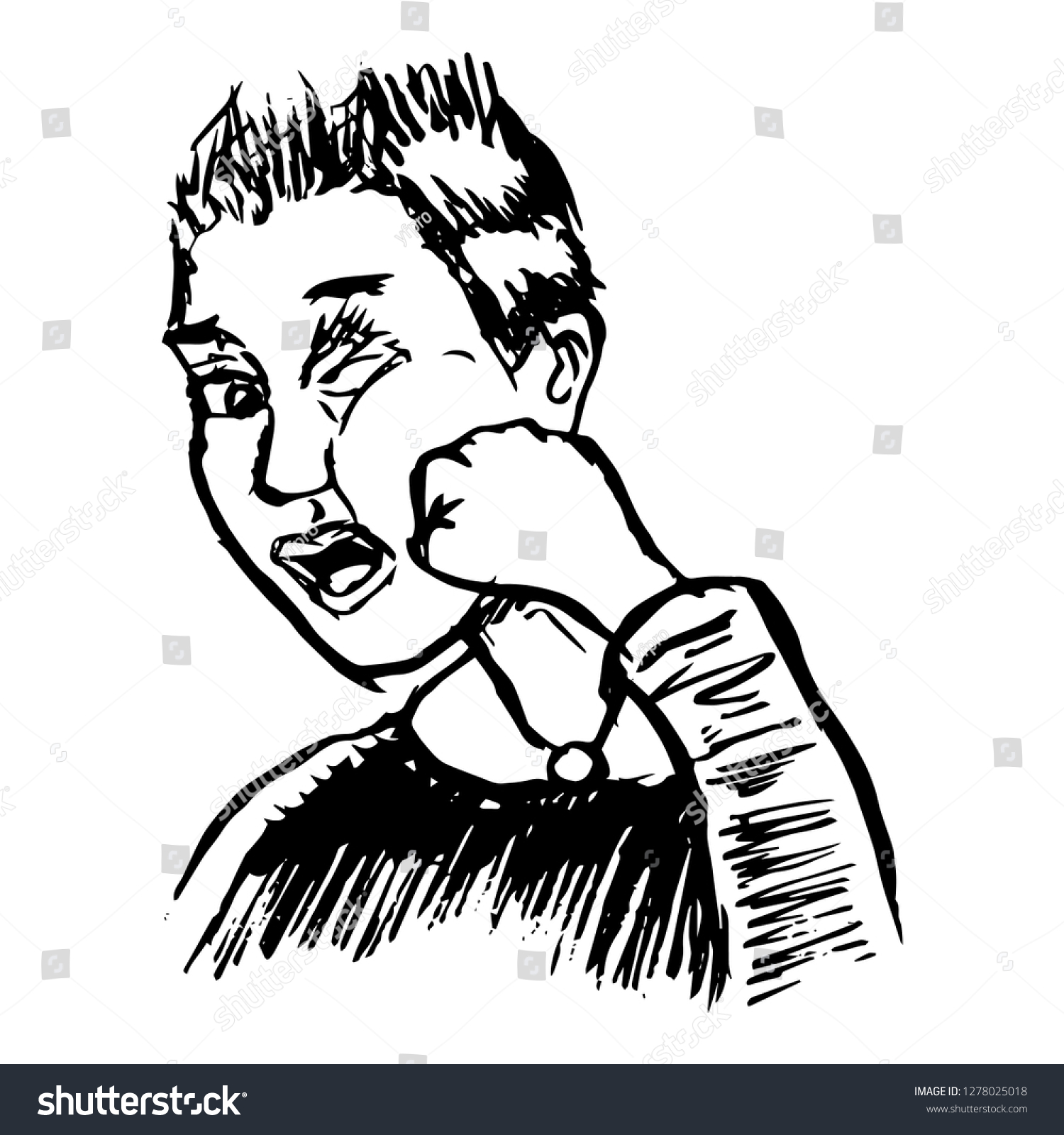 Punch Face Vector Art: vector de stock (libre de regalías) 1278025018 ...
