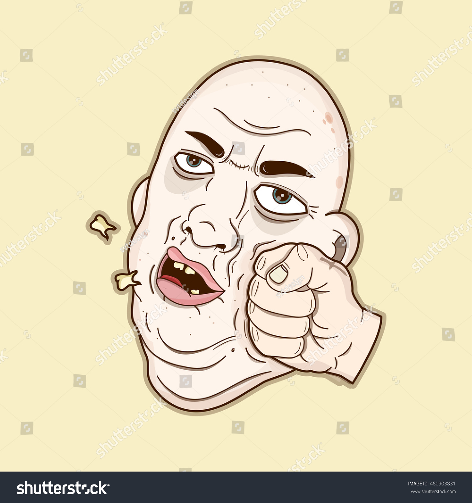 Punched Face Stock Vector (Royalty Free) 460903831 | Shutterstock