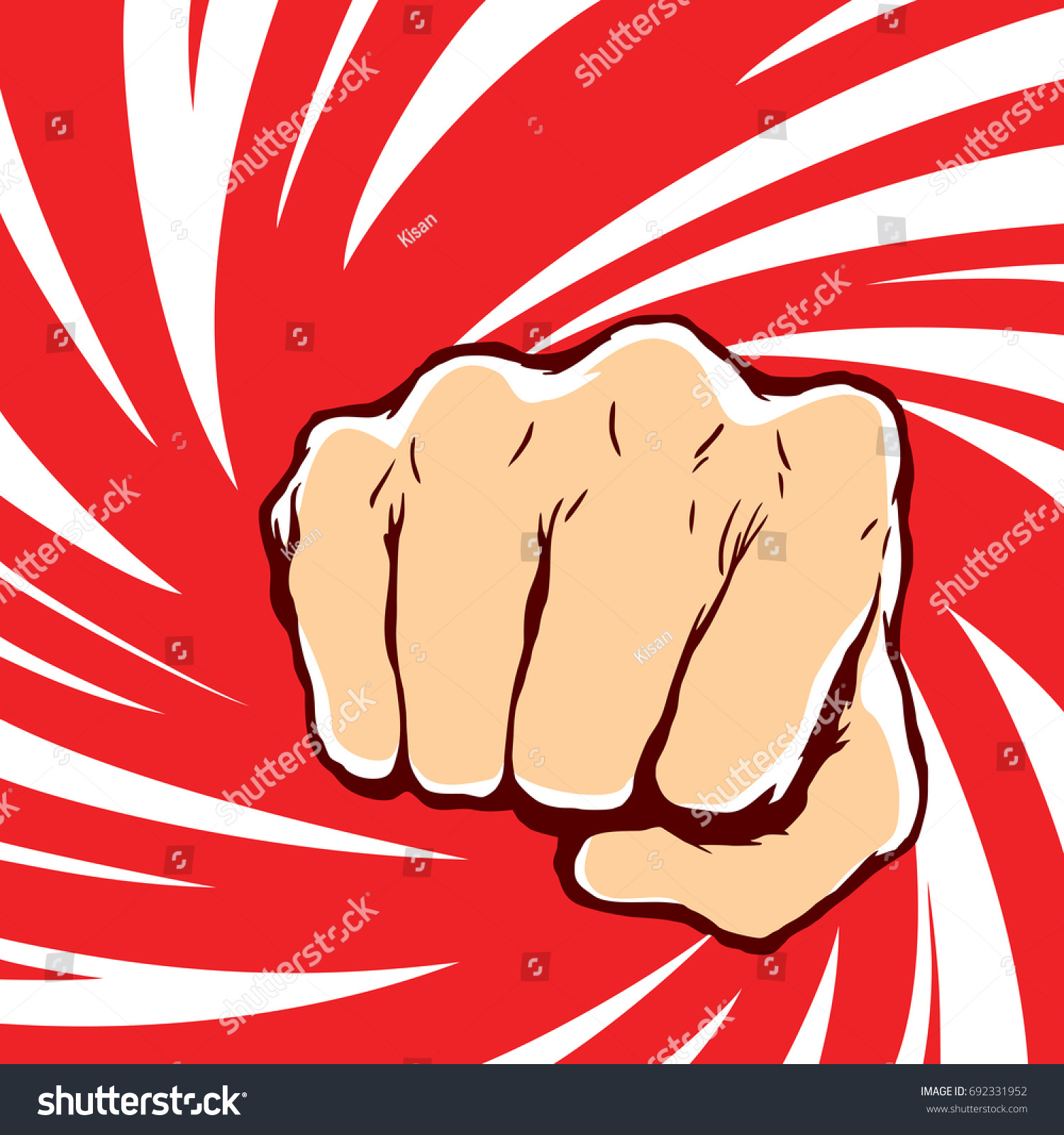 Punching Fist Hand Vector Stock Vector (Royalty Free) 692331952 ...