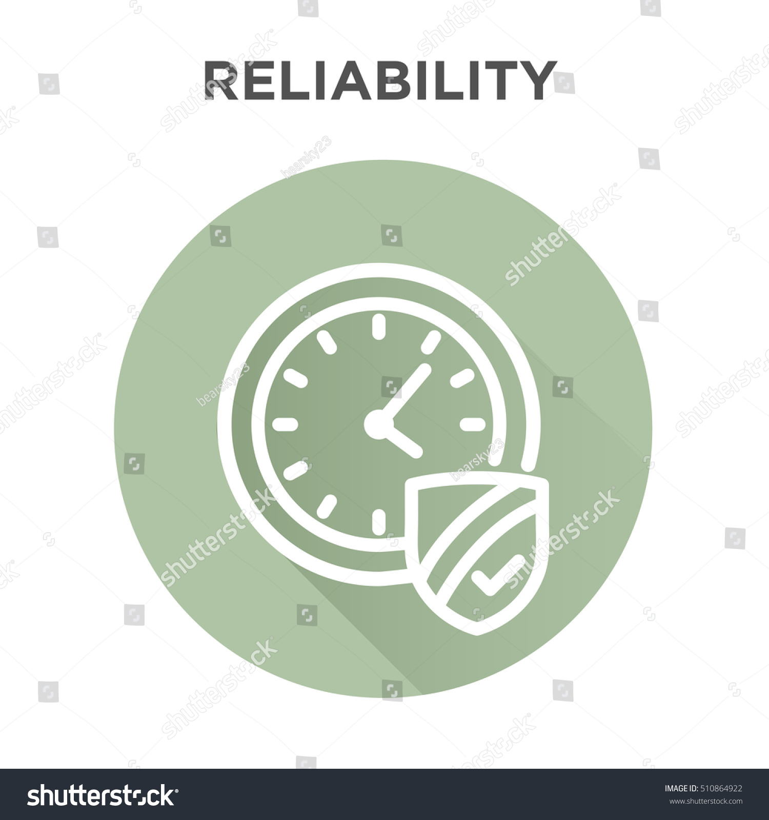 Punctuality Reliability Icon Clock Shield Stock Vector (Royalty Free ...