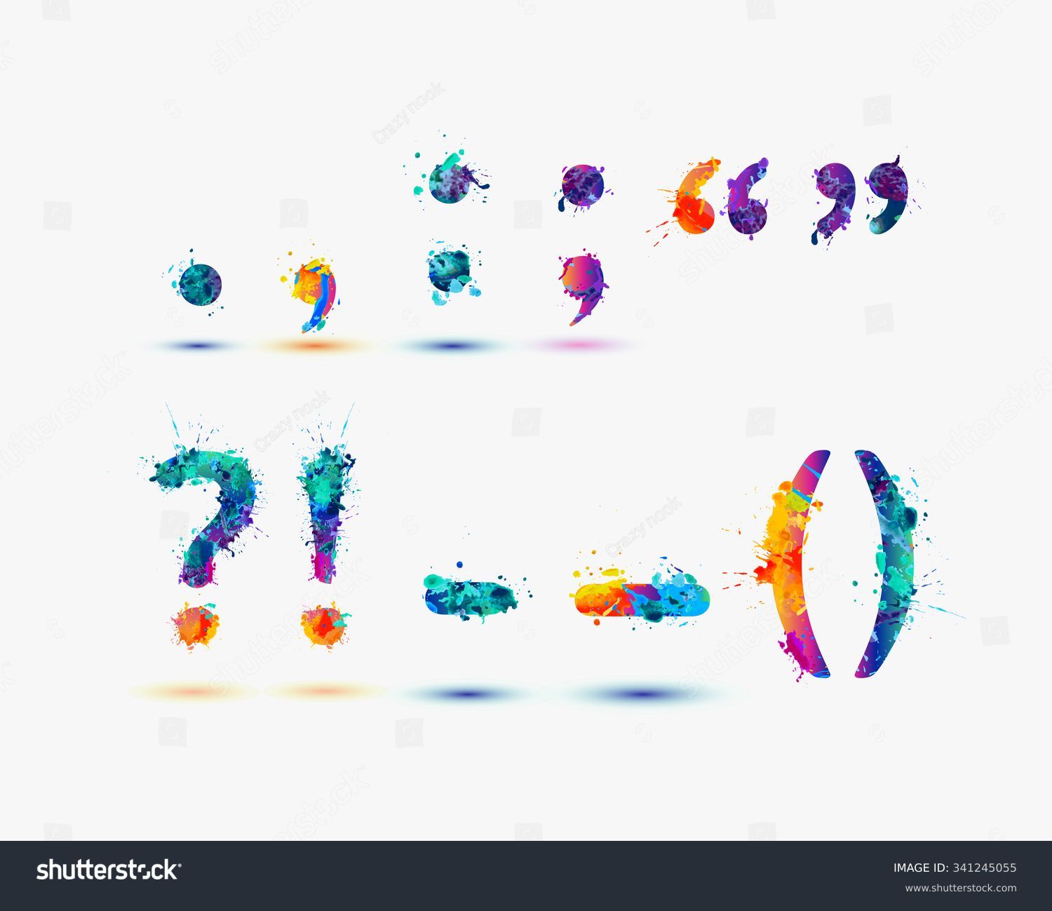 389 Punctuation marks watercolor Images, Stock Photos & Vectors ...