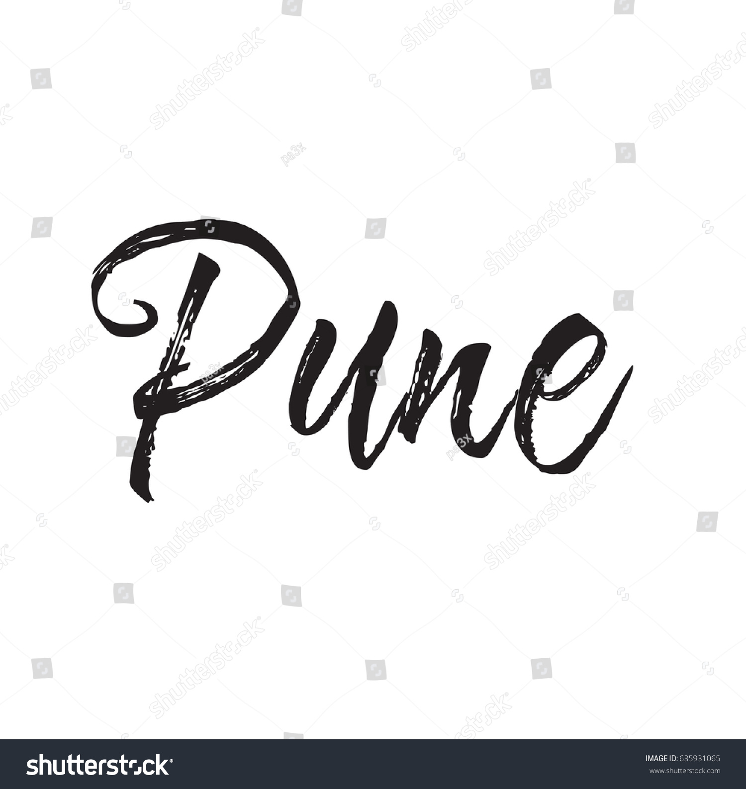 Pune Text Design Vector Calligraphy Typography Stock Vector (Royalty ...
