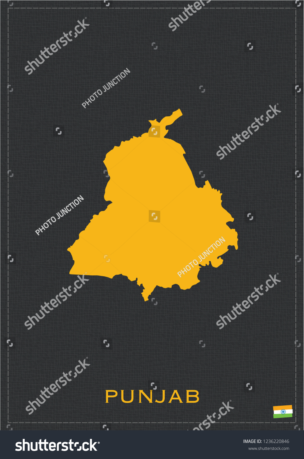 Punjab Vector Map Stock Vector (Royalty Free) 1236220846 | Shutterstock