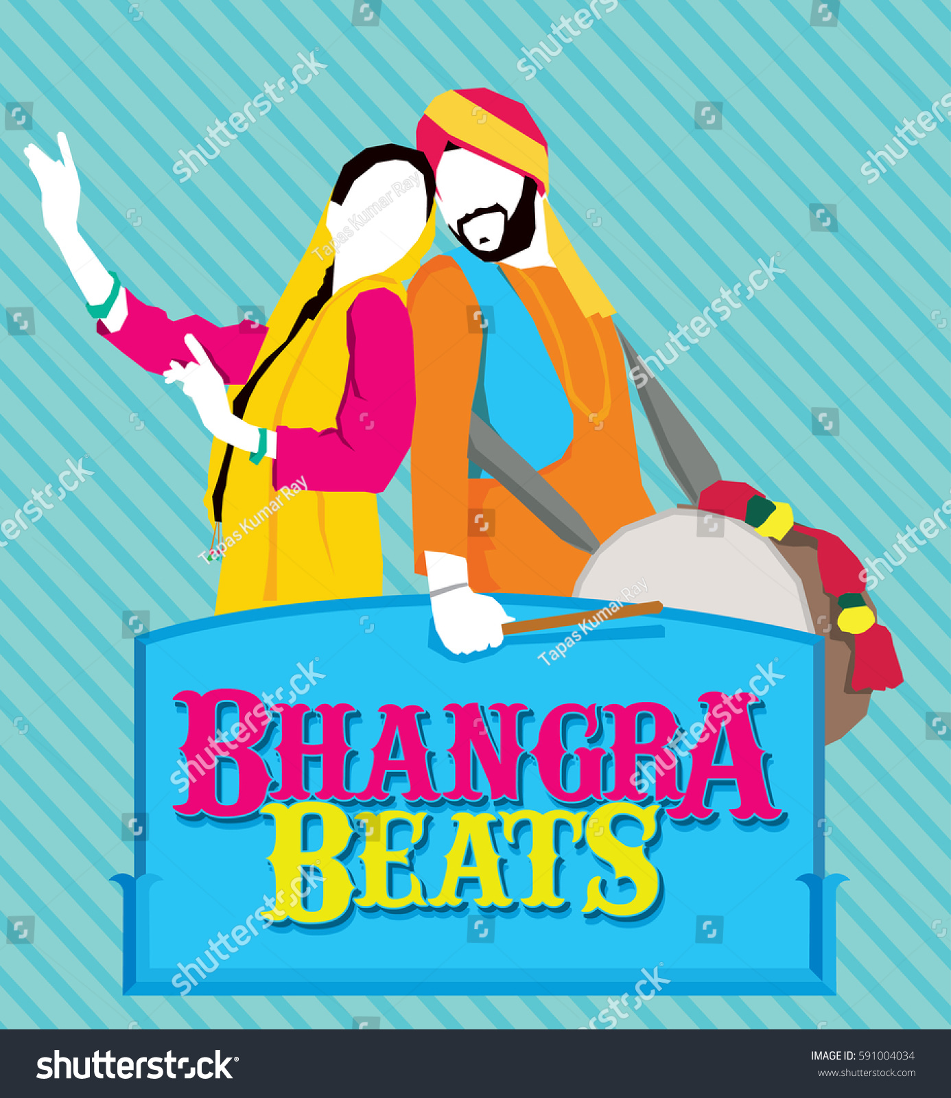 Punjabi Dance Stock Vector (Royalty Free) 591004034