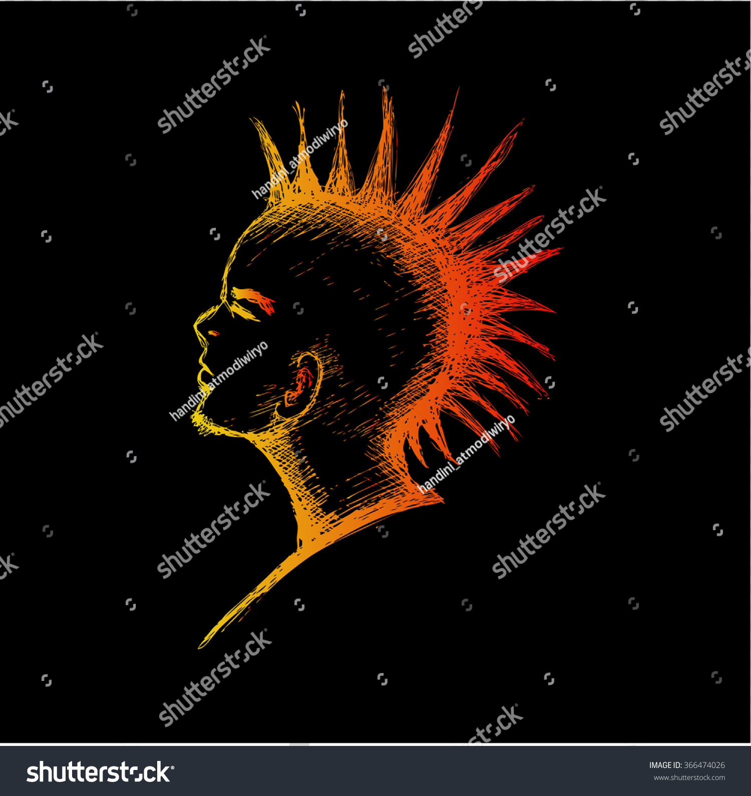 Punk Boy Stock Vector Illustration 366474026 : Shutterstock