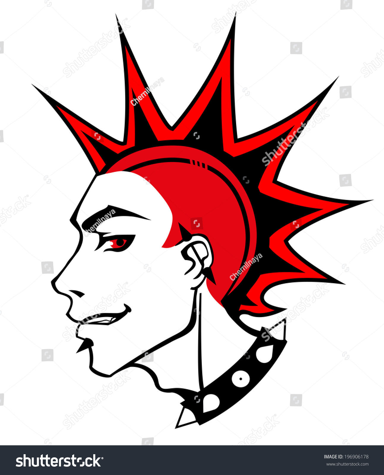 Punk Red Boy Stock Vector (Royalty Free) 196906178 | Shutterstock