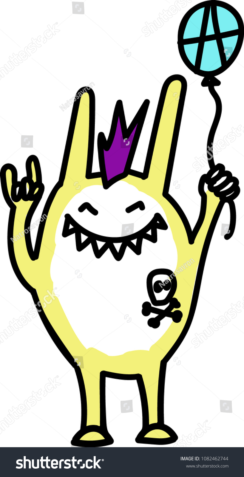 Punk Rock Hare Vector Illustration Stock Vector (Royalty Free ...