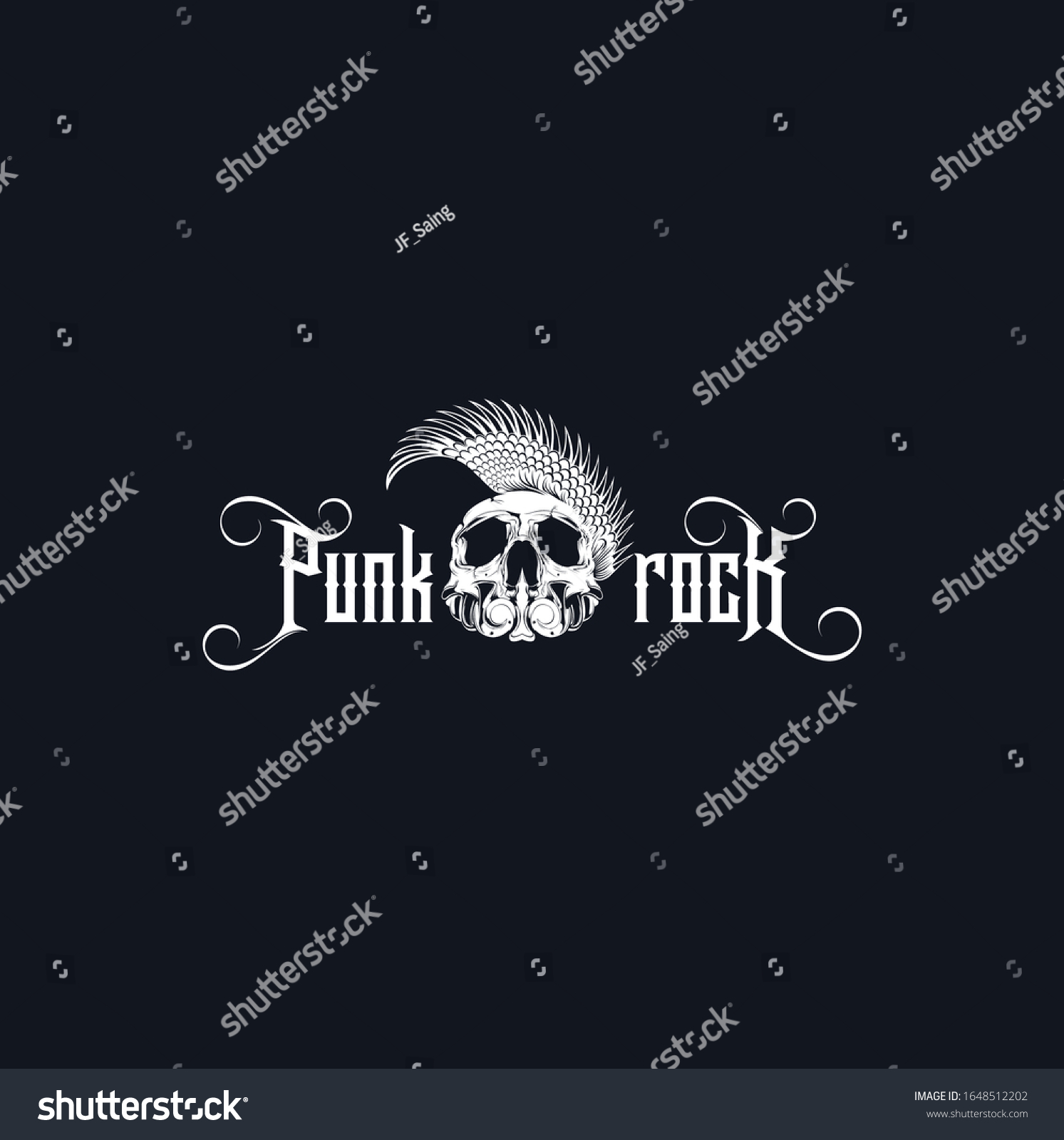 Punk Rock Typography Skull Elements Stock Vector (Royalty Free ...