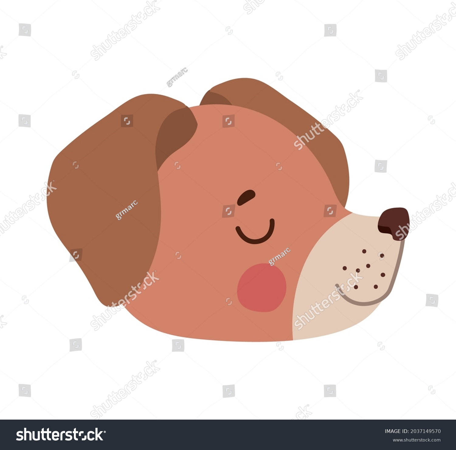 Pup Face Representation Over White Stock Vector (Royalty Free ...