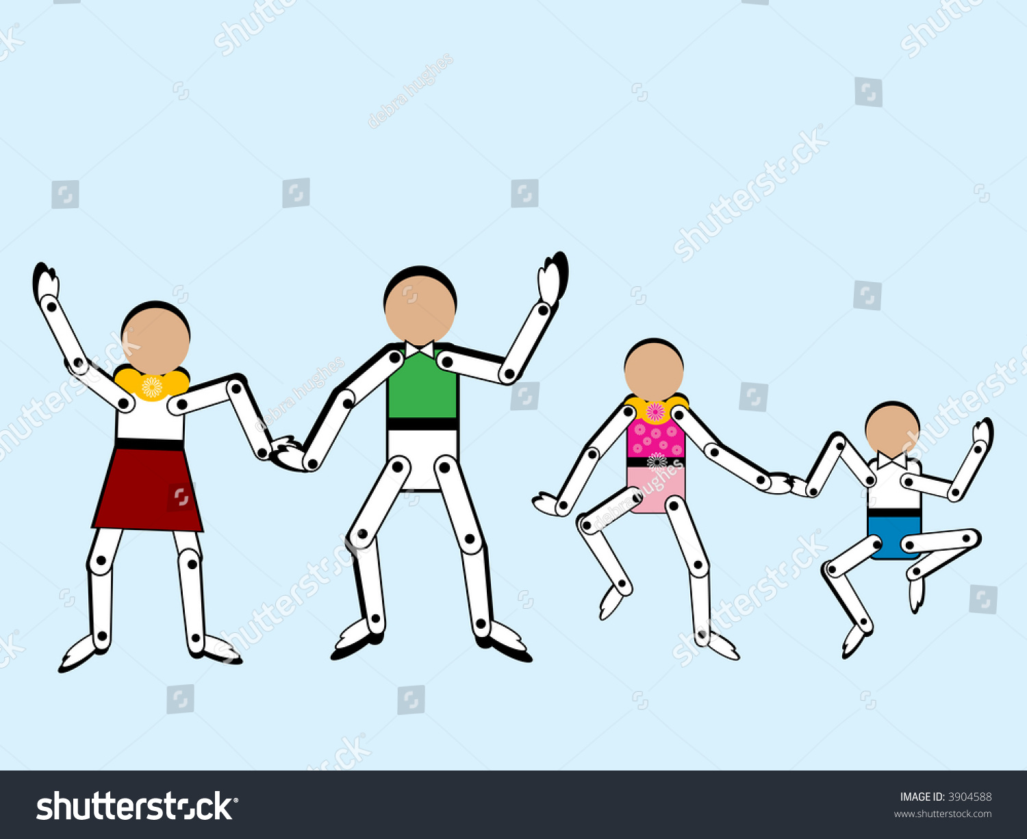 Puppet Family Vector Stock Vector (Royalty Free) 3904588