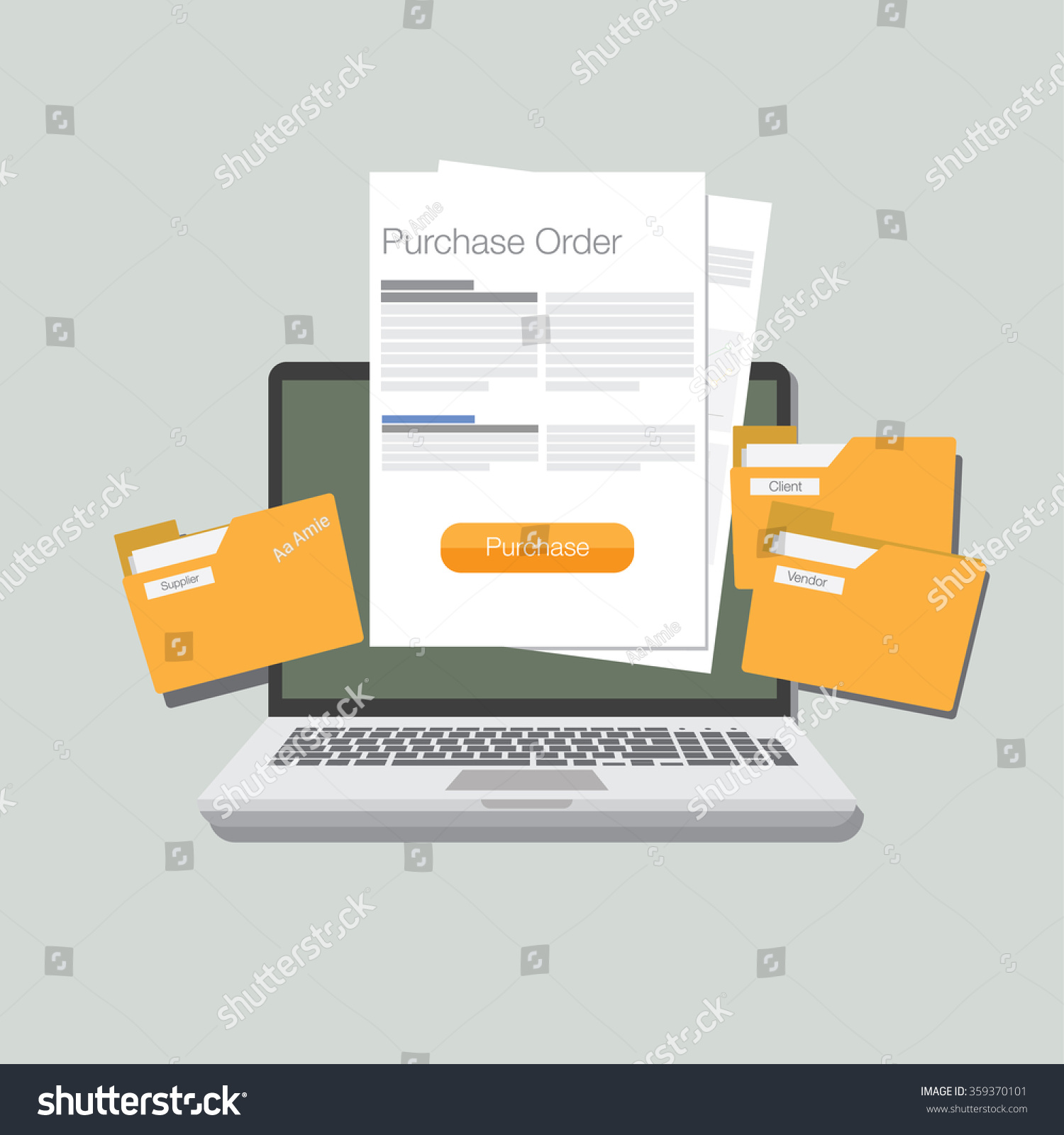 Purchase Order Illustration Flat Design - 359370101 : Shutterstock