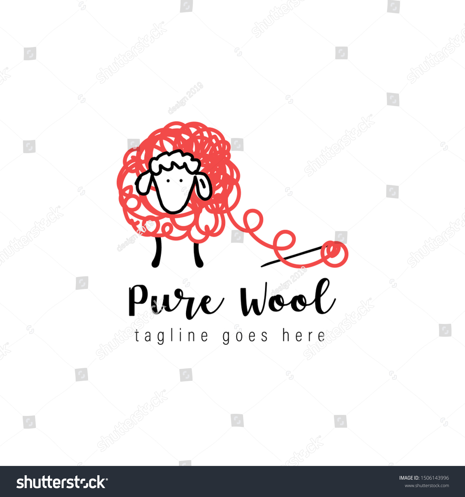 Pure Wool Logo Design Icon Design Stock Vector (Royalty Free) 1506143996