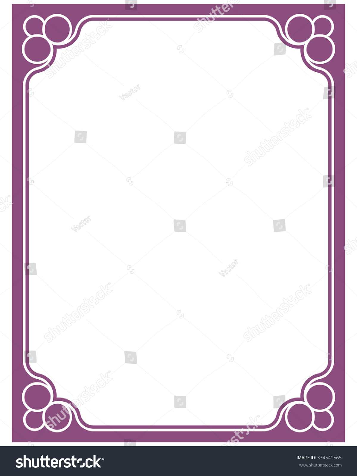 Purple Border Frame Deco Vector Art Stock Vector (Royalty Free) 334540565