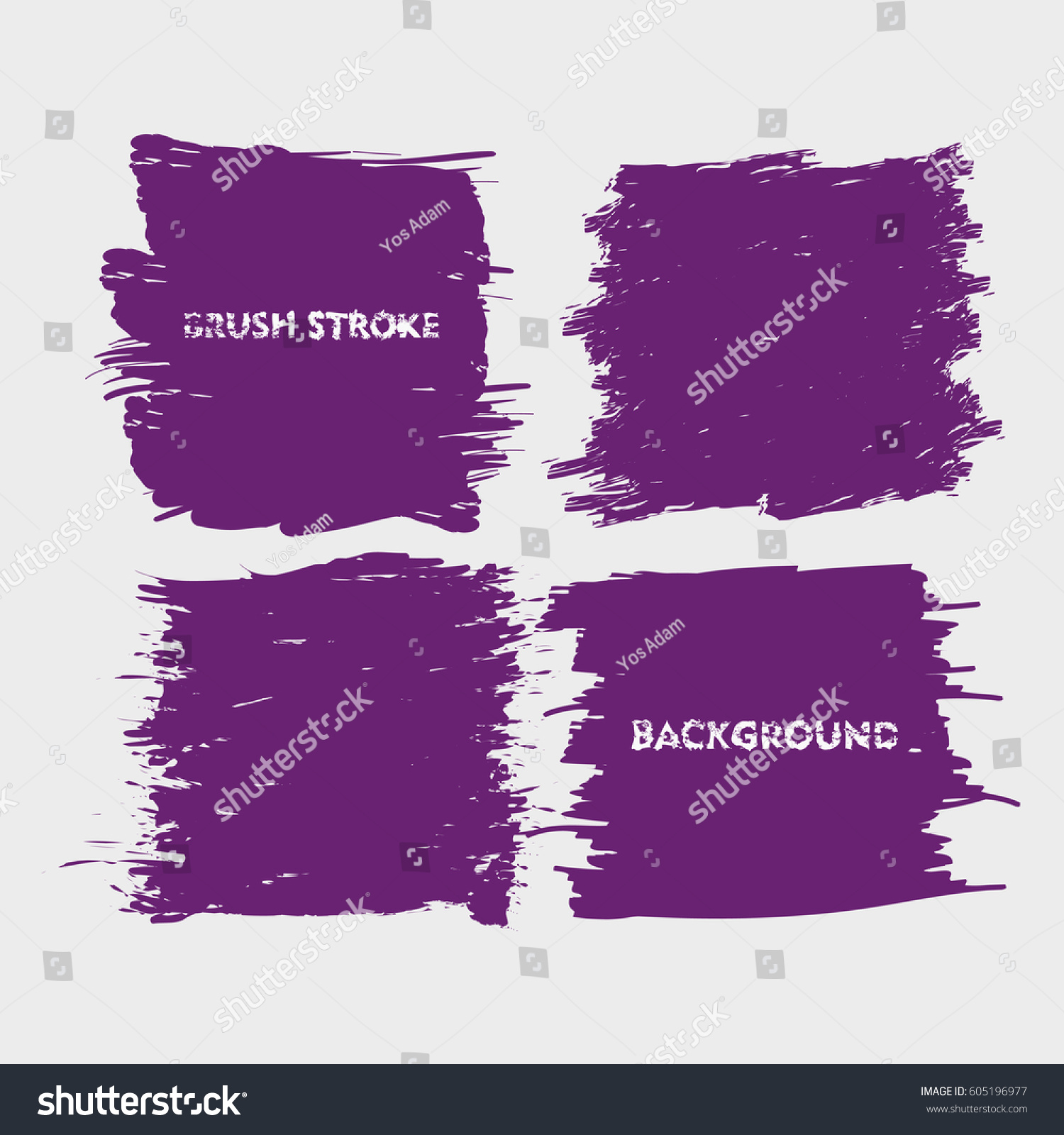 Purple Brush Stroke Frame Setflat Abstract: vector de stock (libre de ...