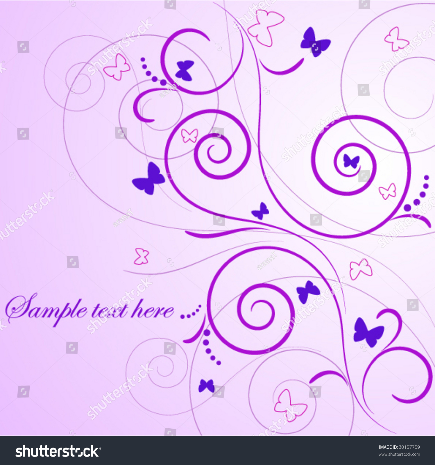 Purple Butterflies Stock Vector (Royalty Free) 30157759