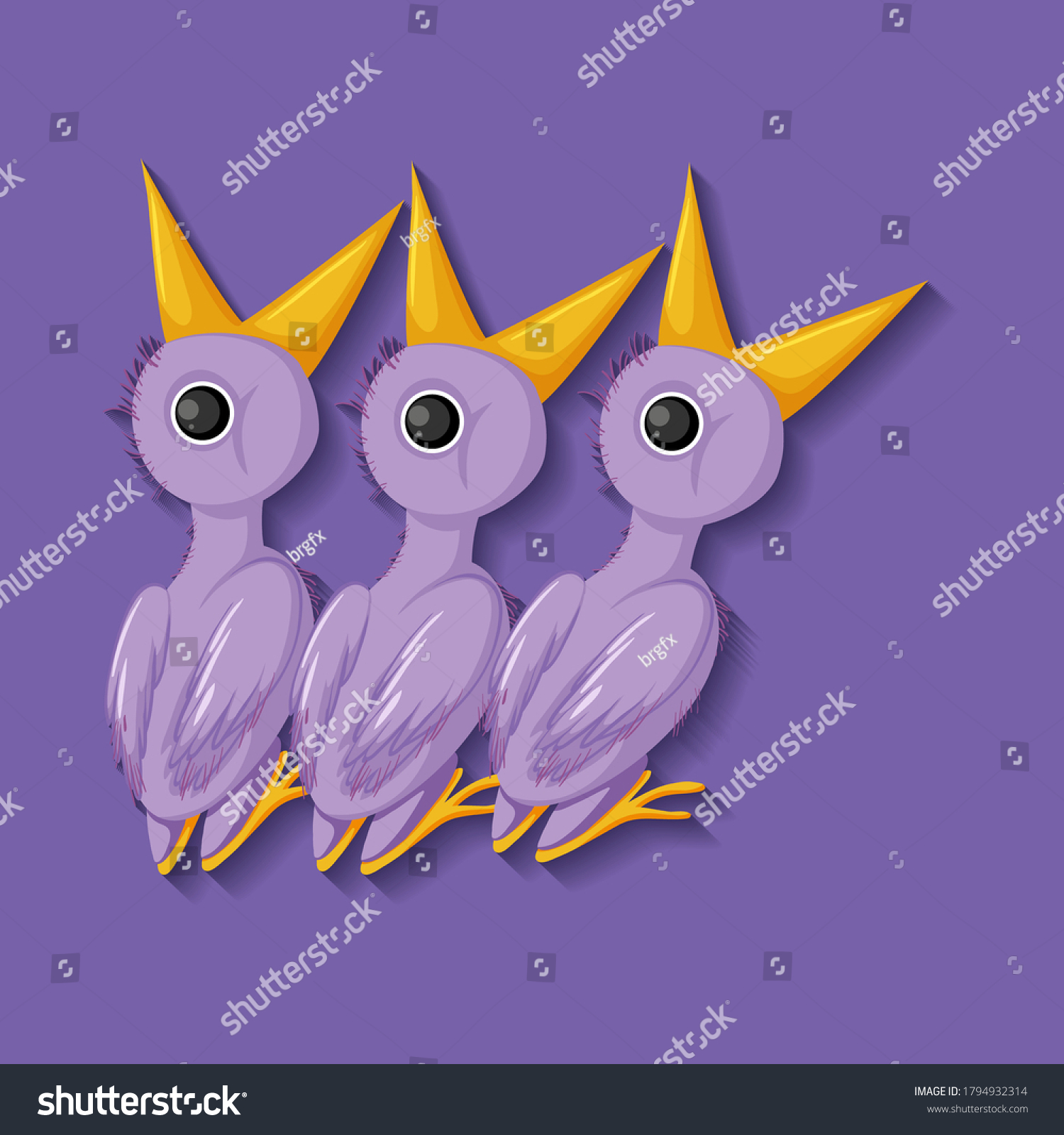 Purple Chick Cartoon Character Illustration Stock Vector Royalty Free 1794932314