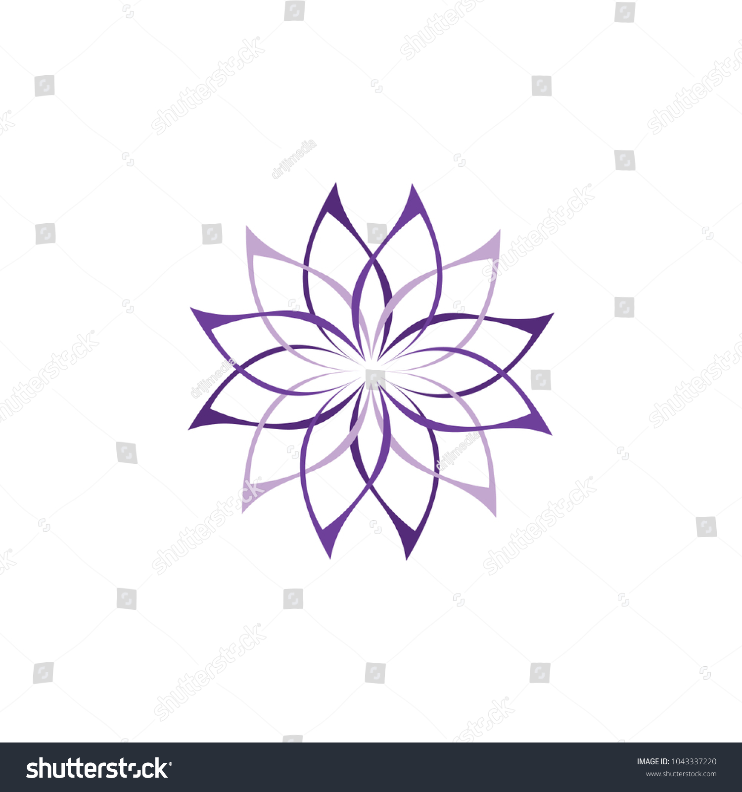 Purple Flower Logo Design Vector Stock Vector (Royalty Free) 1043337220