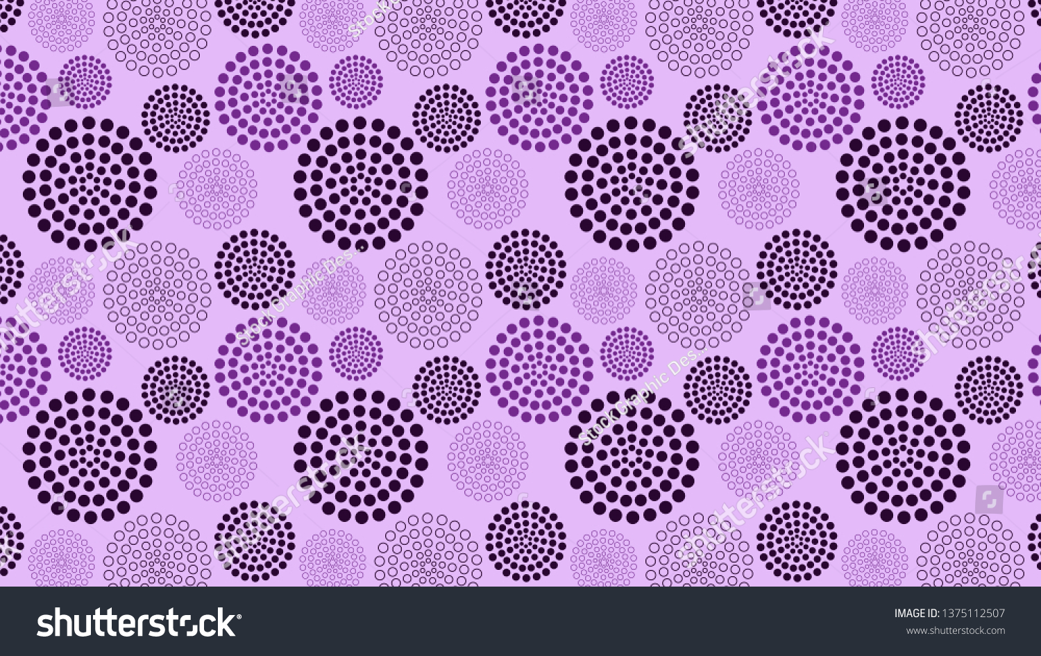 Purple Geometric Dotted Concentric Circles Pattern Stock Vector ...