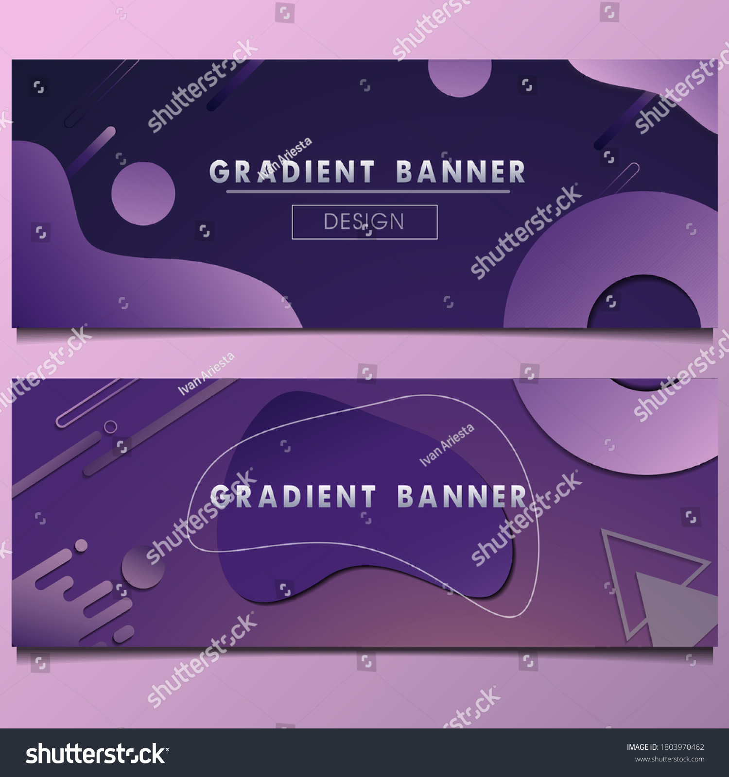 Purple Gradient Banner Simple Template Stock Vector (Royalty Free ...