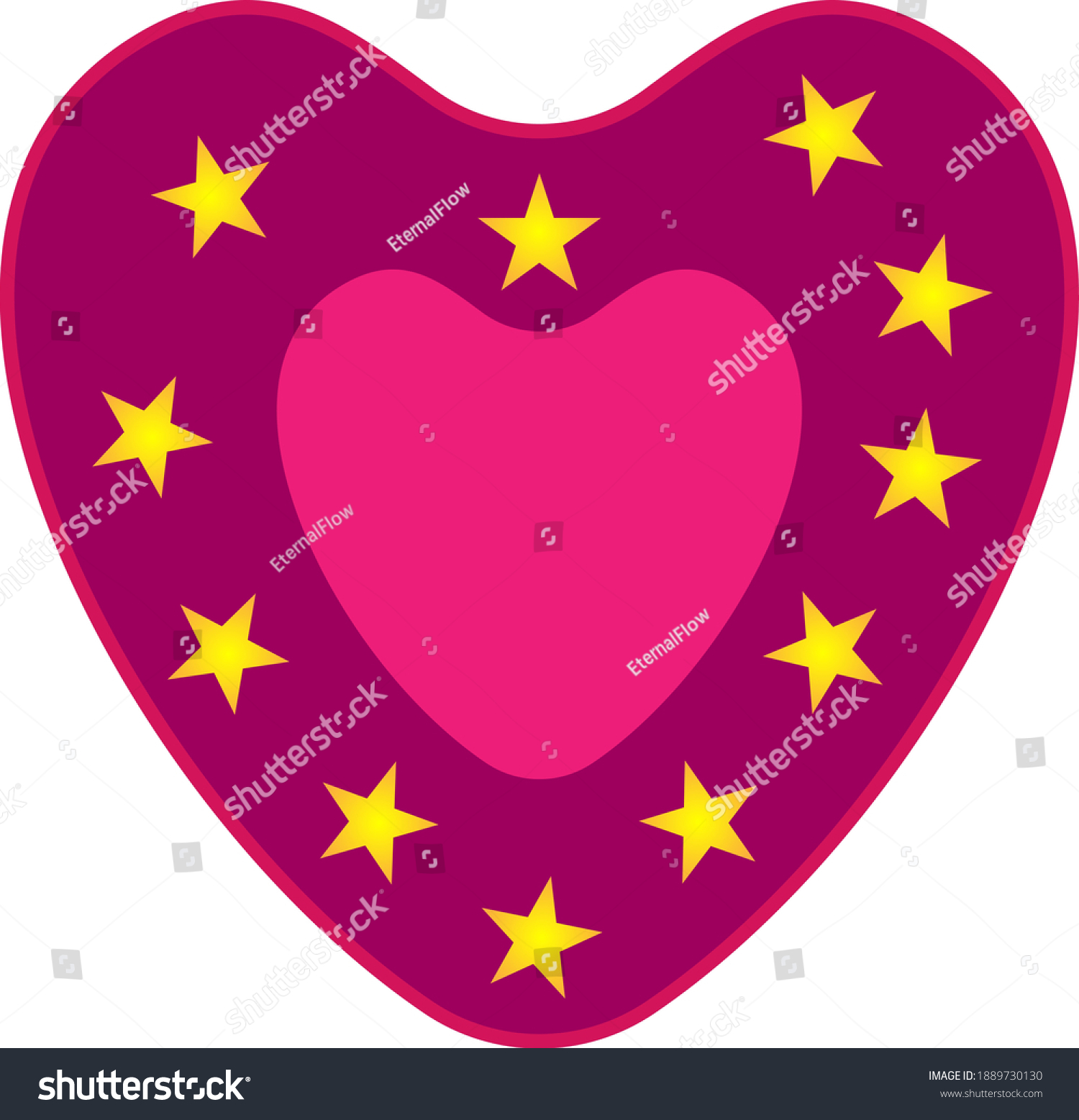 Purple Heart Vector Designheart Star Vector Stock Vector (Royalty Free ...