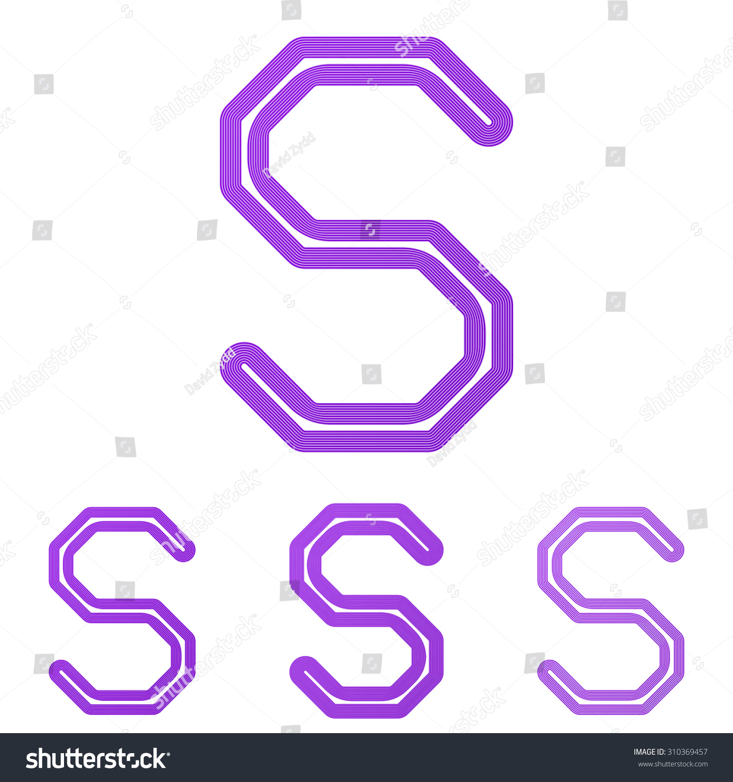 Purple Line S Logo Design Set Stock Vector (Royalty Free) 310369457 ...