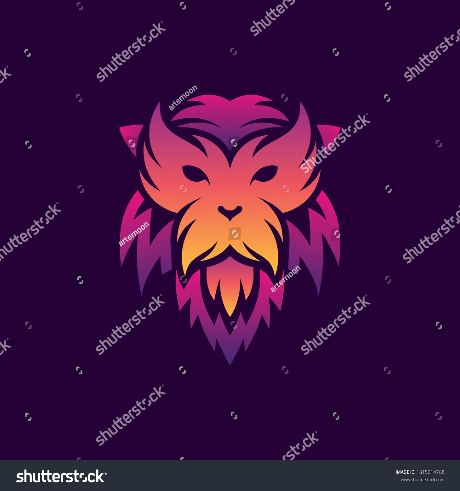 Purple Lion Logo Design Template Stock Vector (Royalty Free) 1815014768