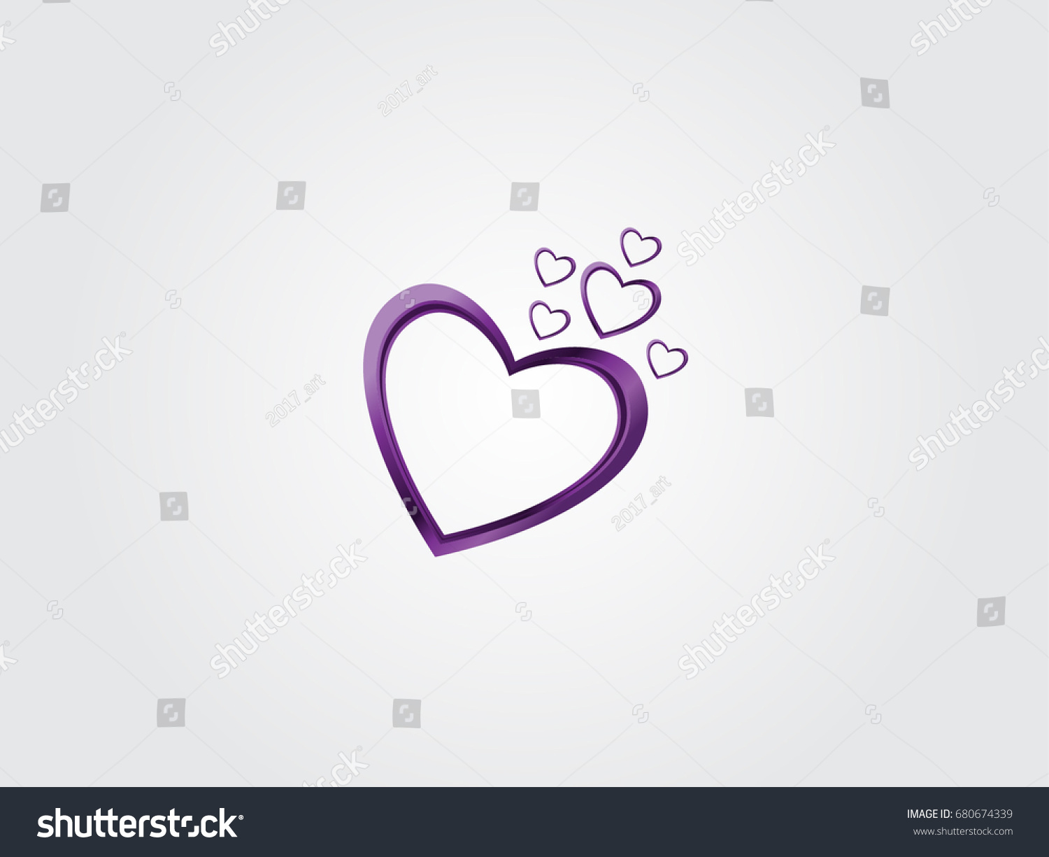 Purple Love Vector Logo Stock Vector (Royalty Free) 680674339 ...
