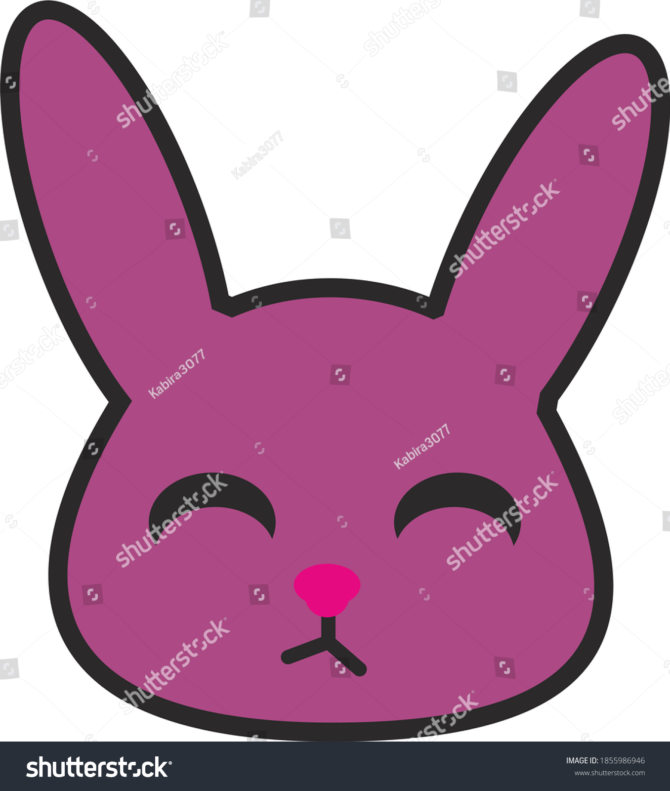 Purple Rabbit White Background Stock Vector (Royalty Free) 1855986946 ...