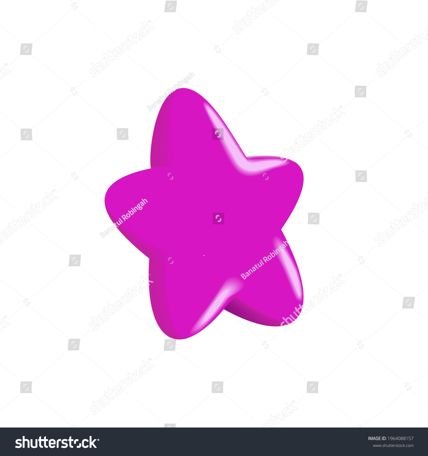 Purple Shiny Cute 3d Star Stock Vector (Royalty Free) 1964088157 ...
