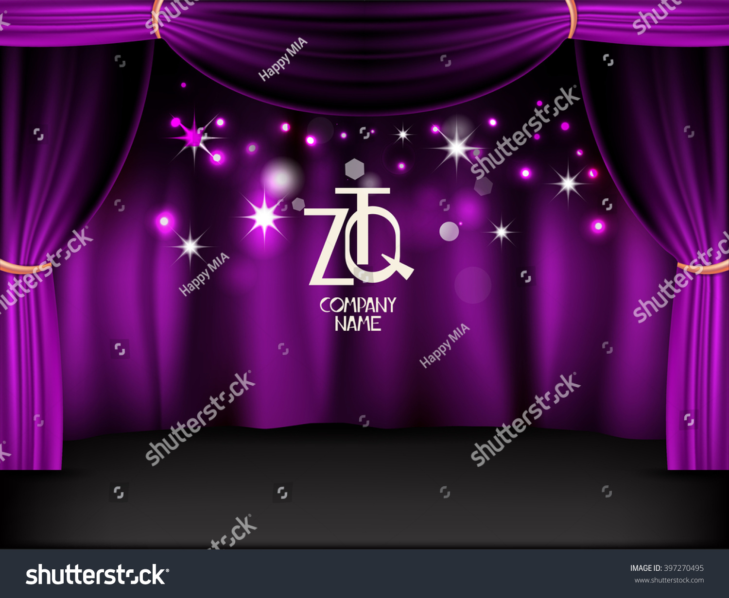 Purple Shiny Stage Vector Background Stock Vector (Royalty Free) 397270495