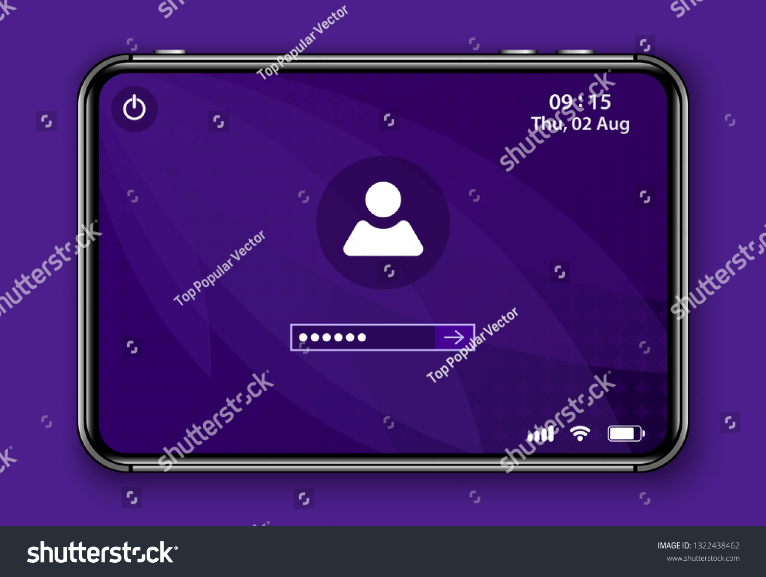 Purple Ui Display Device Screen Vector Stock Vector (Royalty Free ...